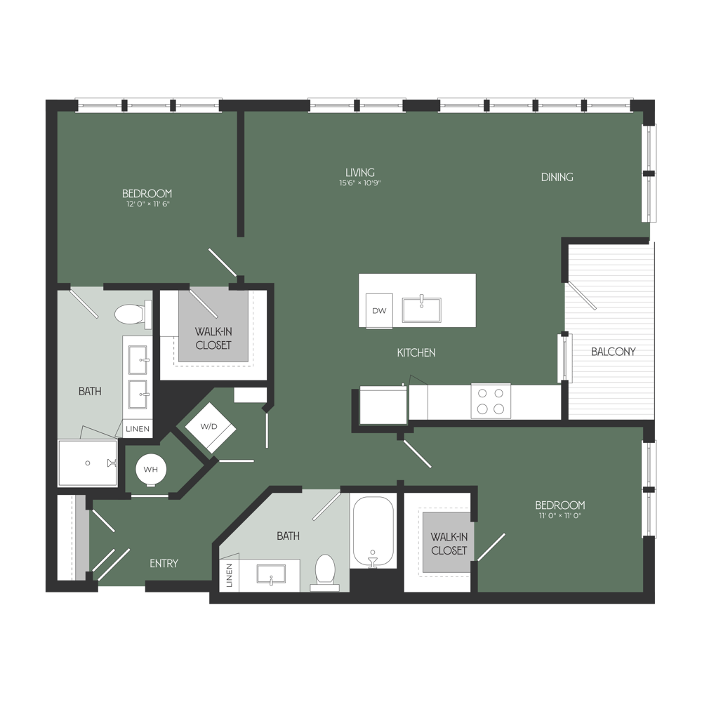 Floor Plans - Studio, 1 & 2 Bedrooms | NOVEL Scott's Addition